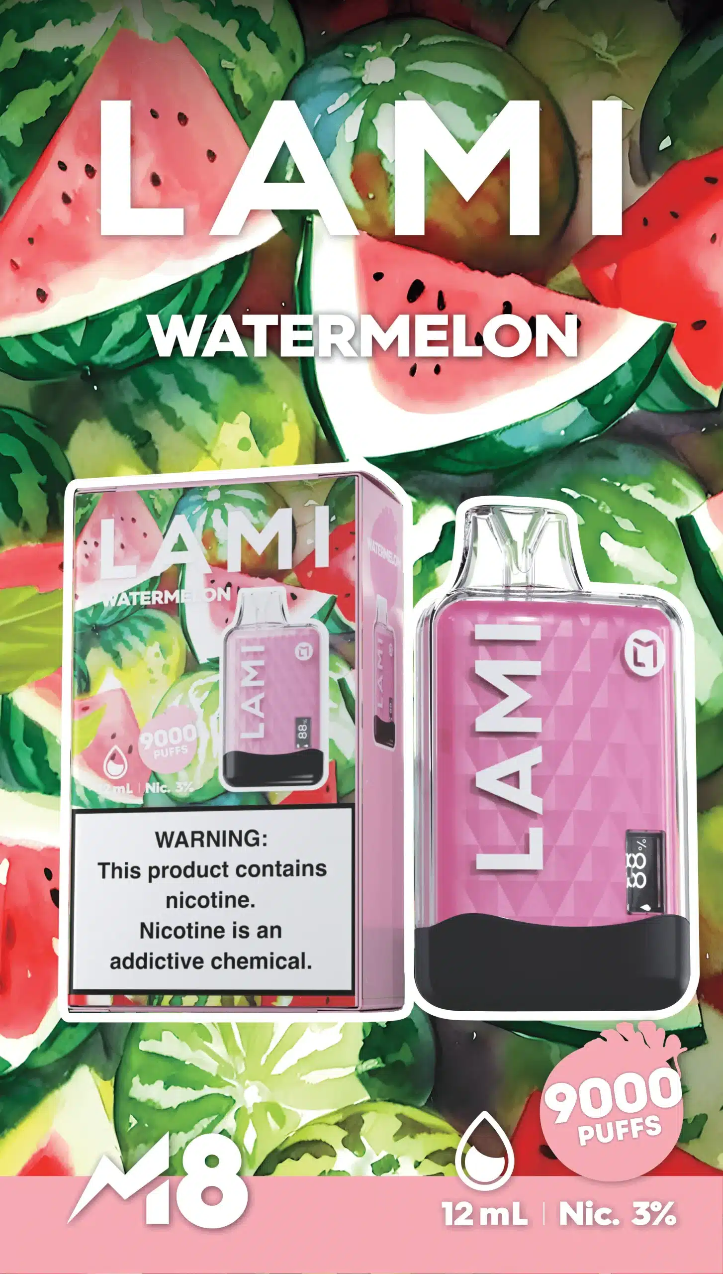 สั่งซื้อ LAMI แตงโม - 9000 Puffs ราคาส่ง - PodFlashman