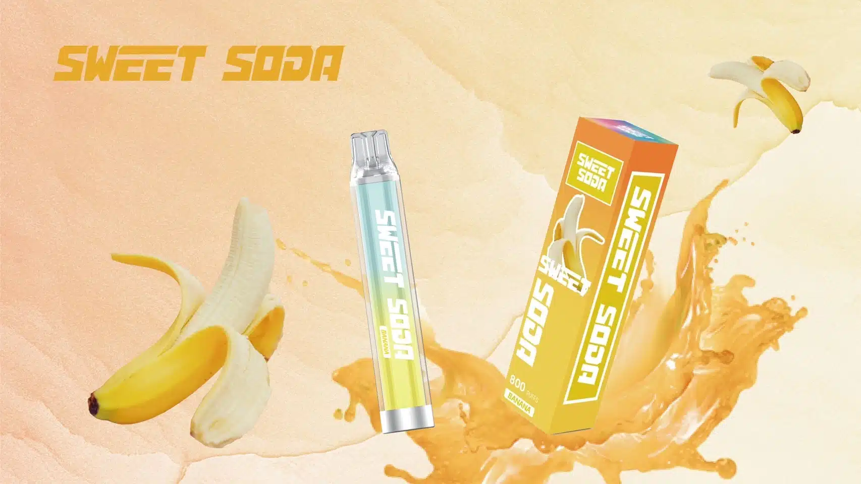สั่งซื้อ Sweet Soda กล้วย - 800 Puffs ราคาส่ง - PodFlashman