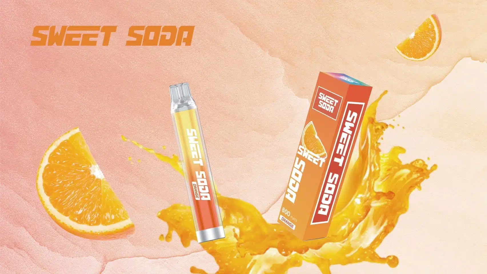 สั่งซื้อ Sweet Soda ส้ม - 800 Puffs ราคาส่ง - PodFlashman