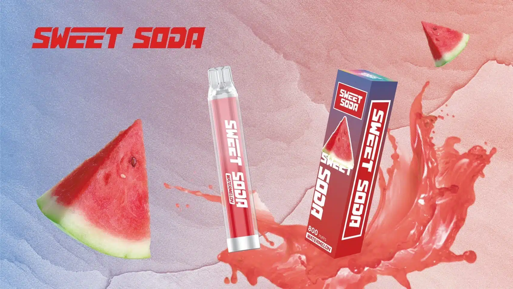 สั่งซื้อ Sweet Soda แตงโม - 800 Puffs ราคาส่ง - PodFlashman